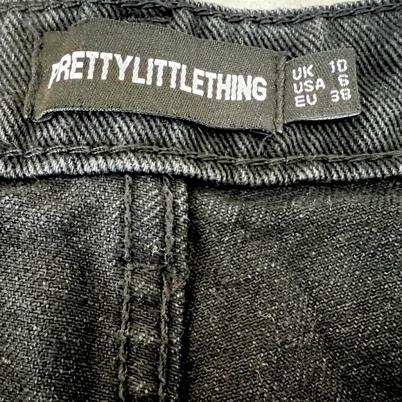 PrettyLittleThing | Shorts | Faded Black High Waist Denim Cutoffs ...
